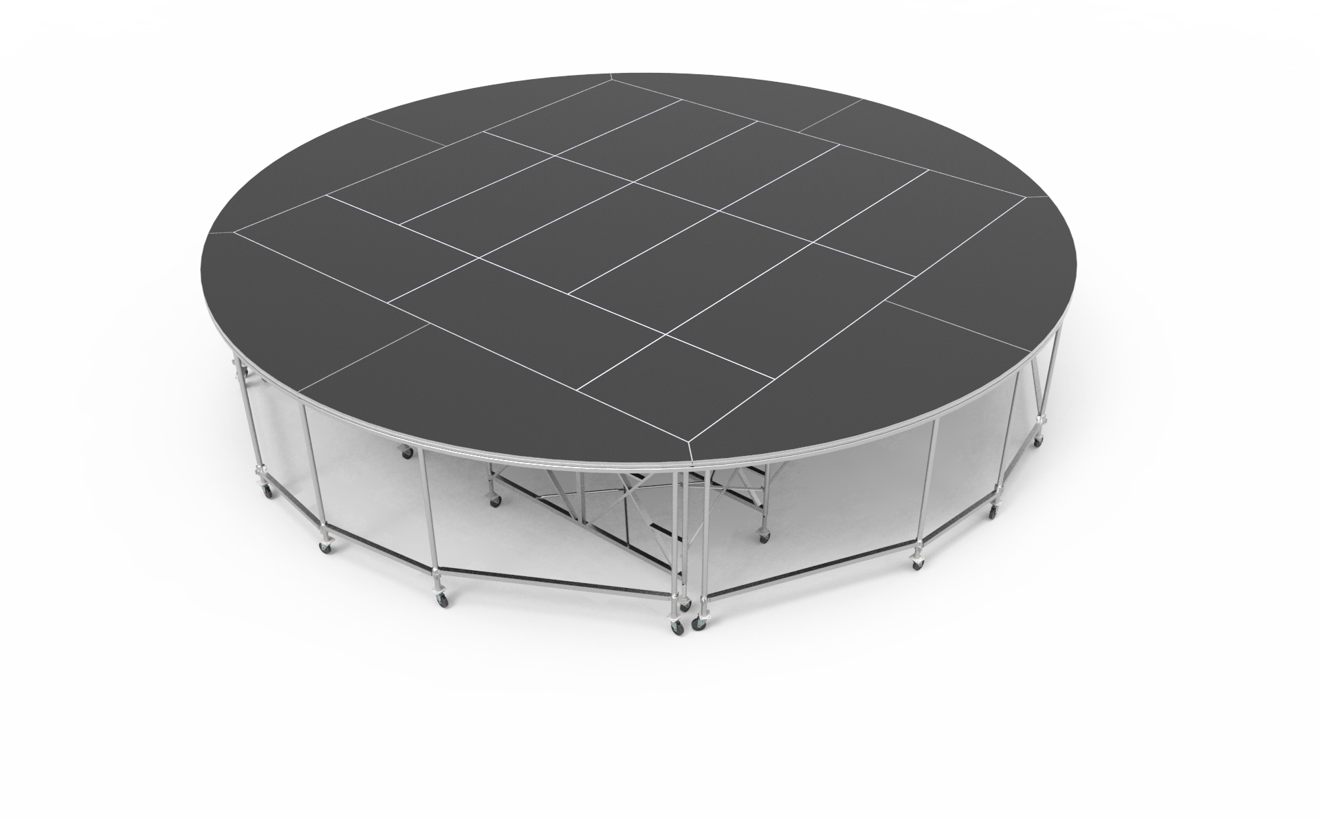 Platform - Rolling Round Platform - Gallagher Staging & Manufacturing